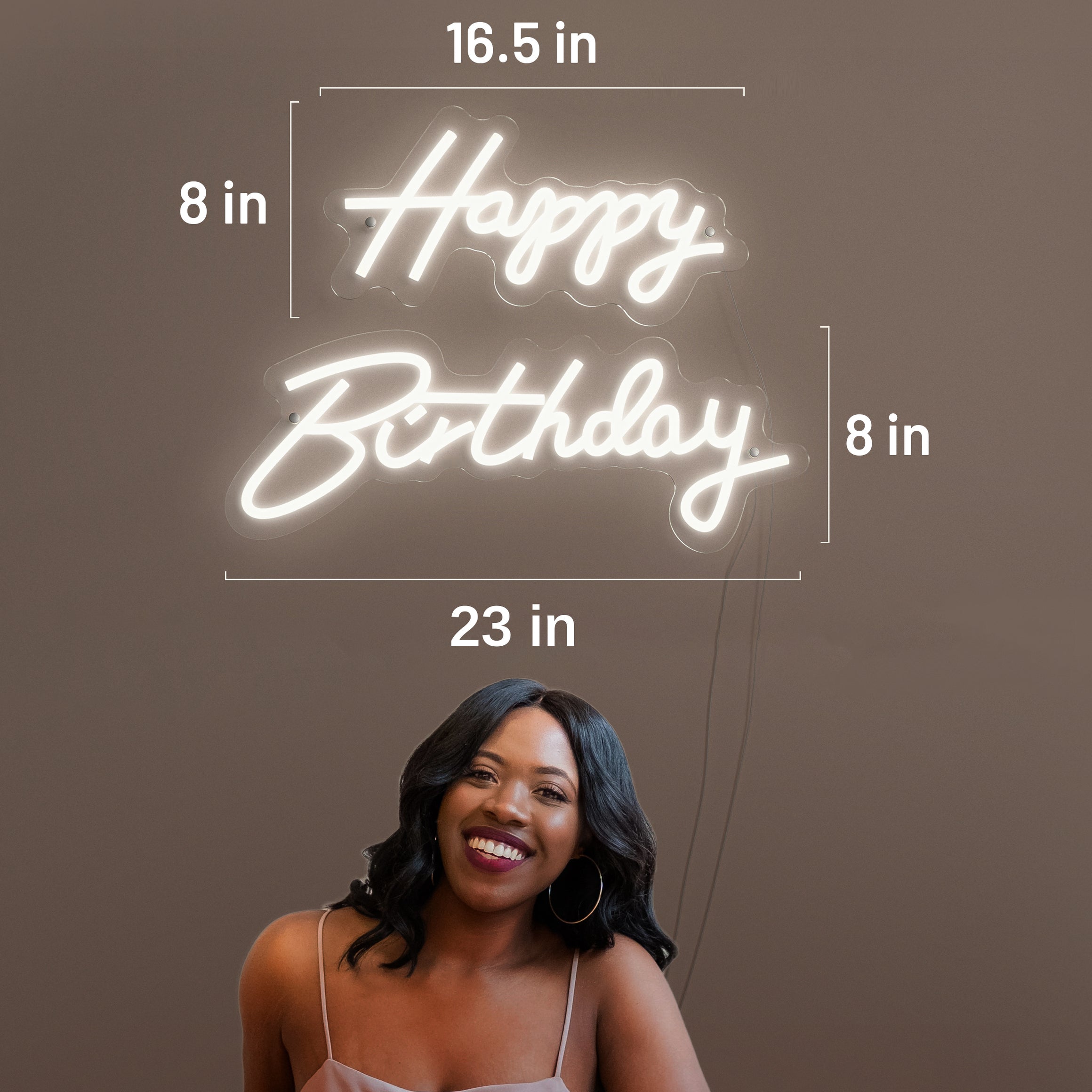 “Happy Birthday” Large LED Neon Sign - Ancient Neon